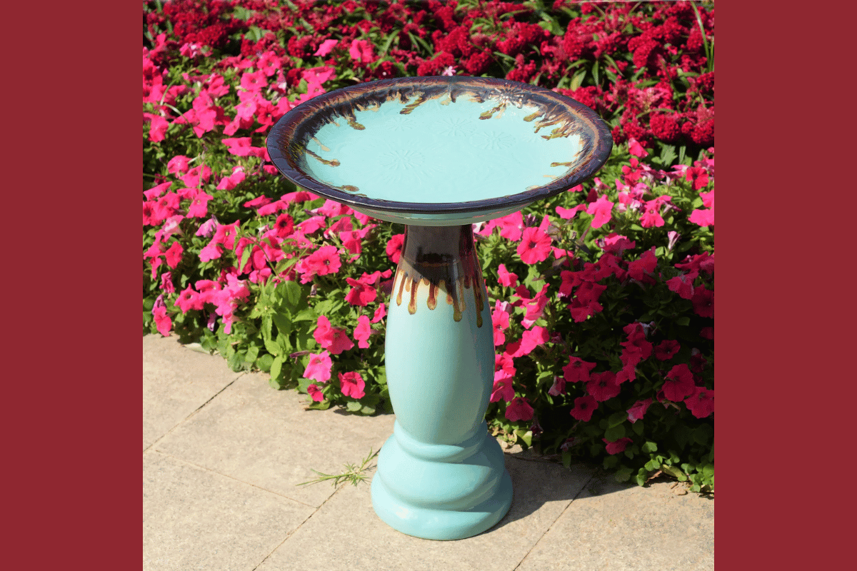 Ceramic Bird Baths For Sale | Blue, Glazed, Bowl - Hi-line Gift Ltd ...