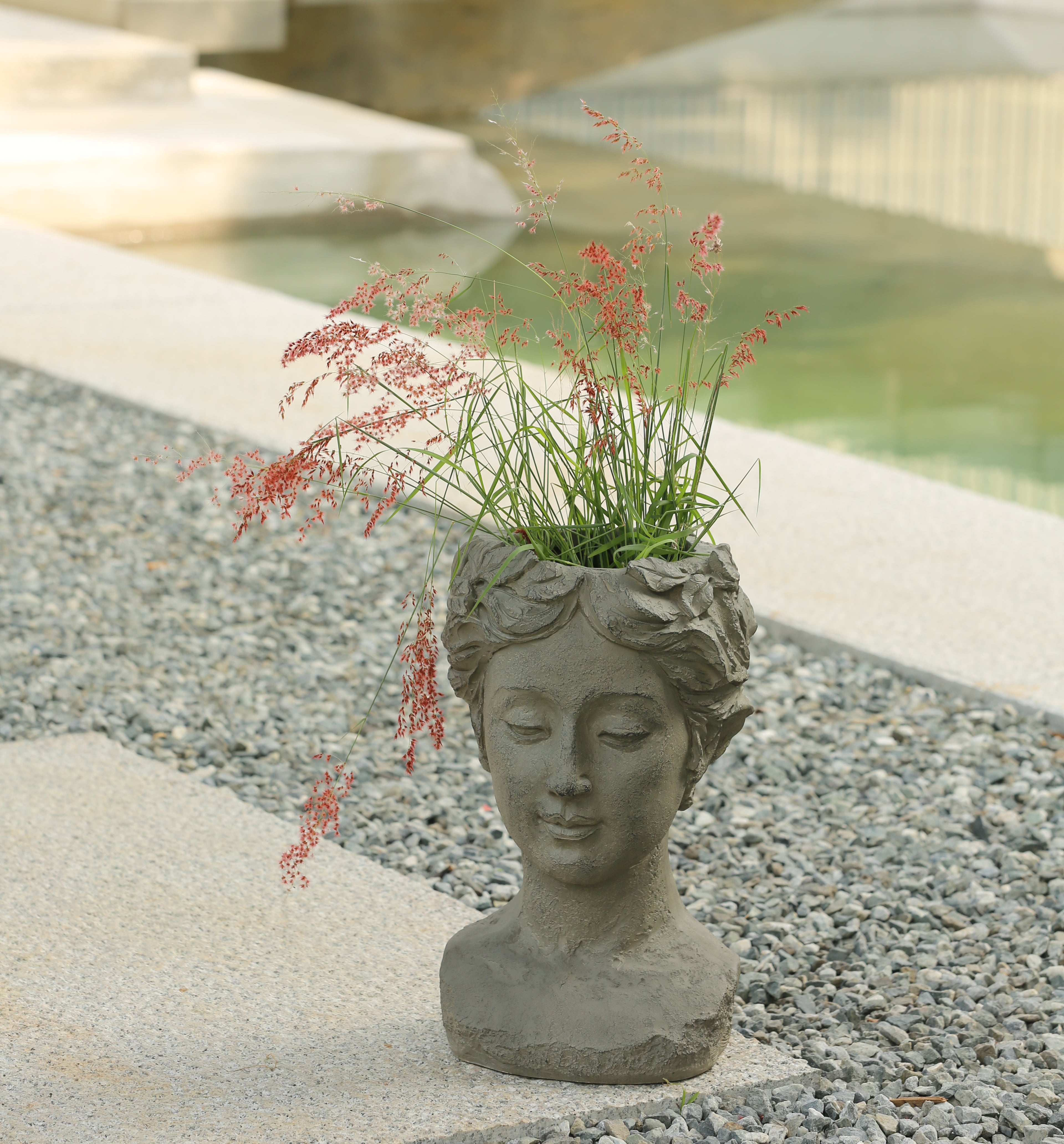 77132-B - Elegante Petite Woman Head Plant Stand Statue – Hi-Line Gift Ltd.