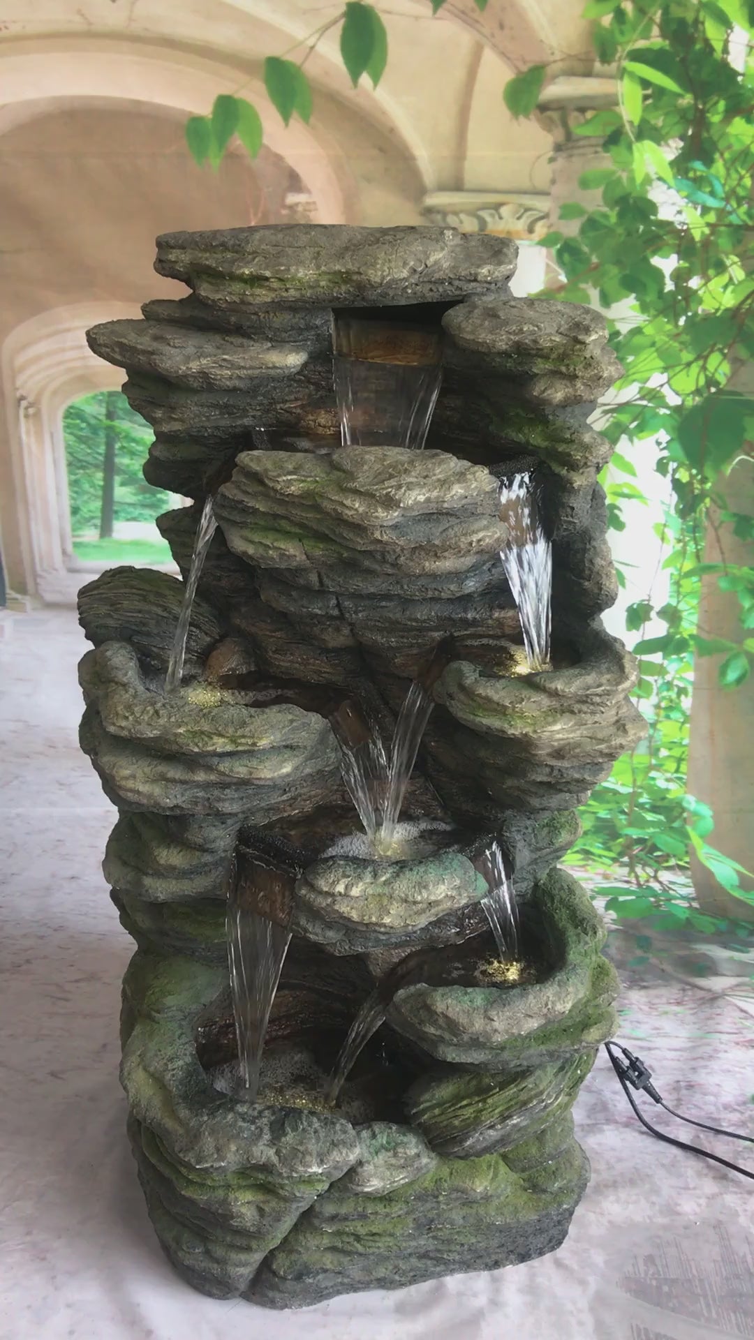 Rock Multi Level Fountain With Led – Hi-Line Gift Ltd.